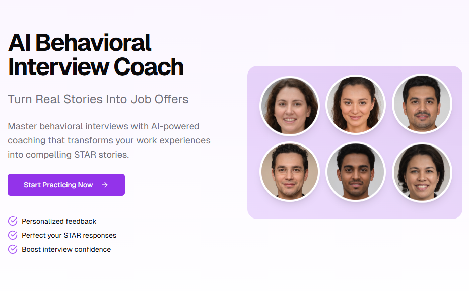 AI Behavioral Interview Coach - Turn Real Stories Into Job Offers